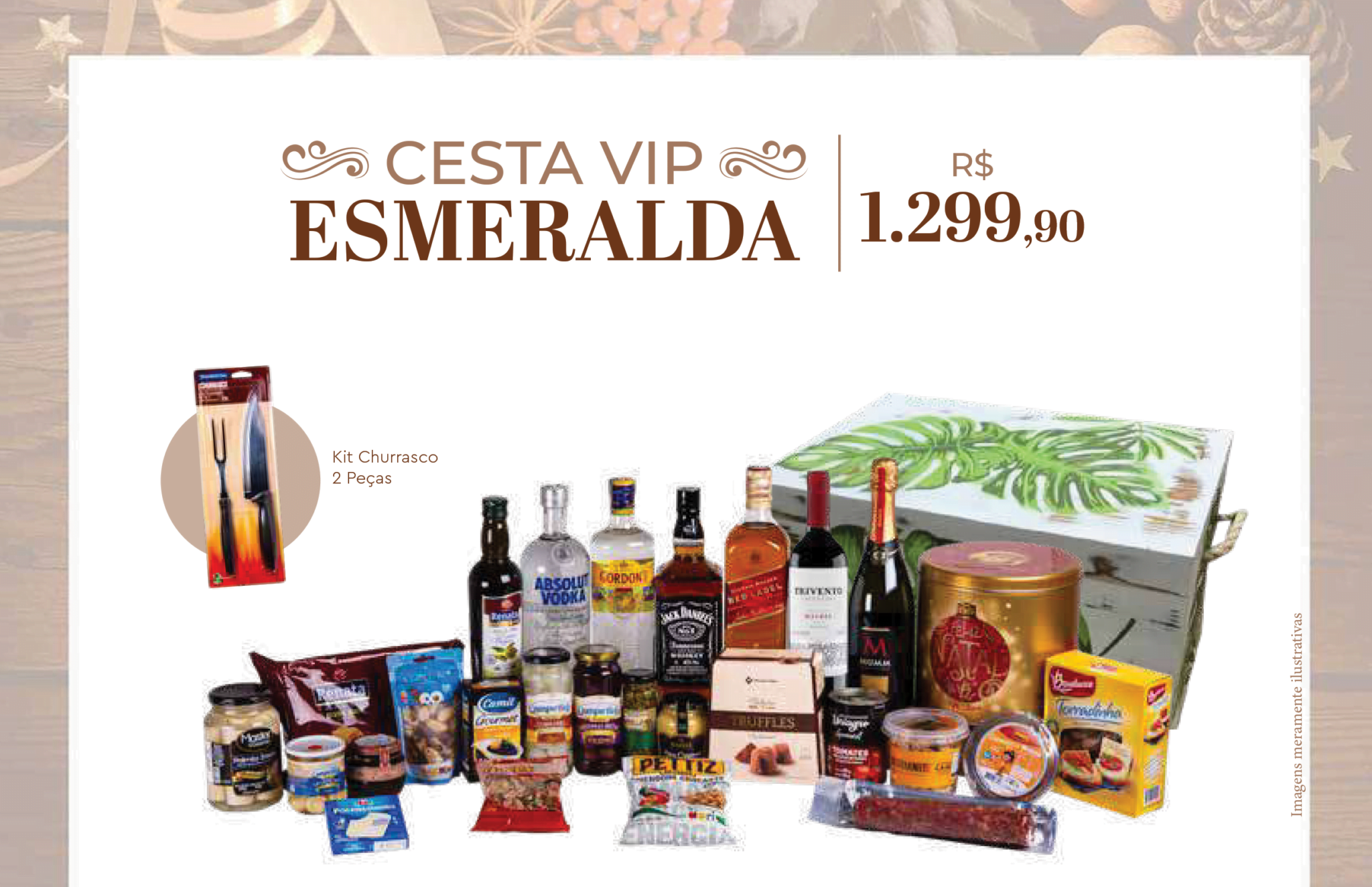 Cesta de natal para empresas Esmeralda - Vip Cestas Básicas